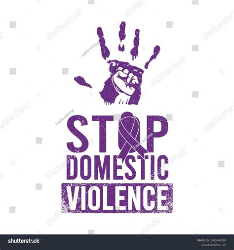Stop Domestic Violence Elimination Violence Against Stock Vector