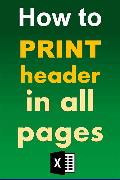 Print Header And Titles On All Pages In Excel
