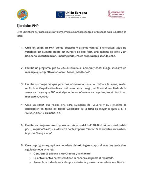 ejercicios php pdf