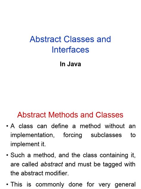 Abstract Class And Interface Pdf Class Computer Programming