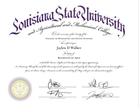 Excited To Announce I Am Now A Graduate Of The Louisiana State University Jaylen Walker