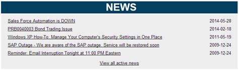 Non Scrolling News Widget — Servicenow Elite