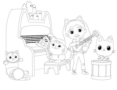Gabbys Dollhouse Coloring Pages Coloringlib