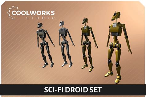 Sci Fi Droid Set 3d Model
