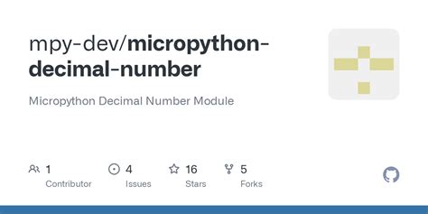Github Mpy Devmicropython Decimal Number Micropython Decimal Number Module