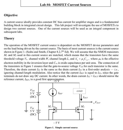 Lab MOSFET Current Sources Objective A Current Chegg