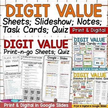 PLACE VALUE DIGIT VALUE PRINT DIGITAL GOOGLE CLASSROOM DISTANCE LEARNING