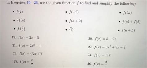 Solved In Exercises Use The Given Function F To Chegg