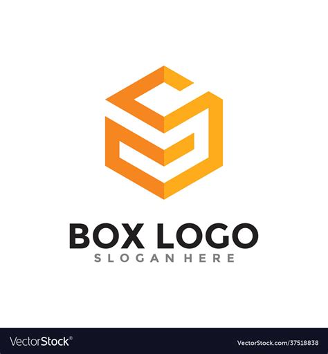 Abstract Cube Logo Business Box Template Vector Image