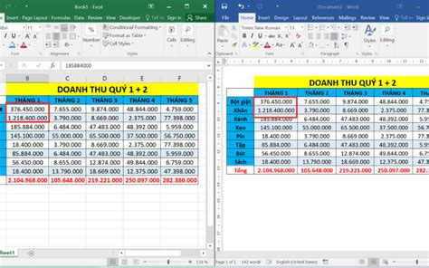 chuyển excel sang word liên kết dữ liệu từ excel sang word