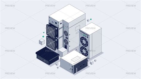 Asic Mining Farm Isometric Illustration Graphics Motion Array