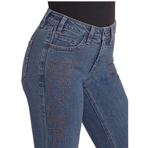 Rock And Roll Womens Yoke Detail High Rise Bootcut Jeans Irvine Tack