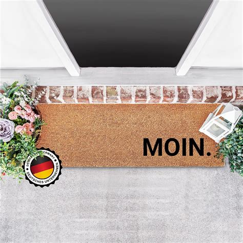 Amazonde Relaxdays Fußmatte Schmal Welcome 75 X 25 Cm Kokosmatte Mit