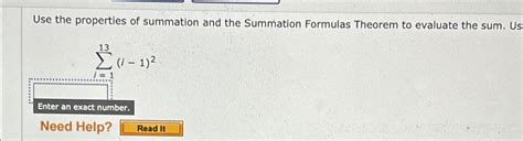 Use The Properties Of Summation And The Summation