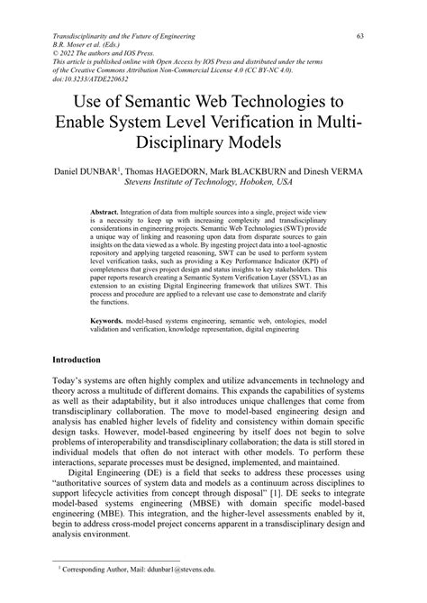 Pdf Use Of Semantic Web Technologies To Enable System Level
