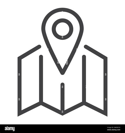 Pinpoint On Map Line Icon Geolocation And Navigation Gps Sign Vector Graphics A Linear