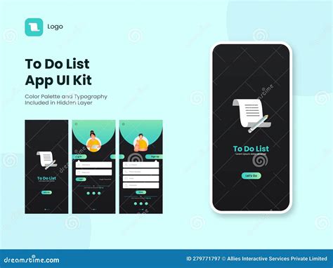 To Do List App UI Kit Including As Sign In Sign Up For Mobile Application And Responsive Stock
