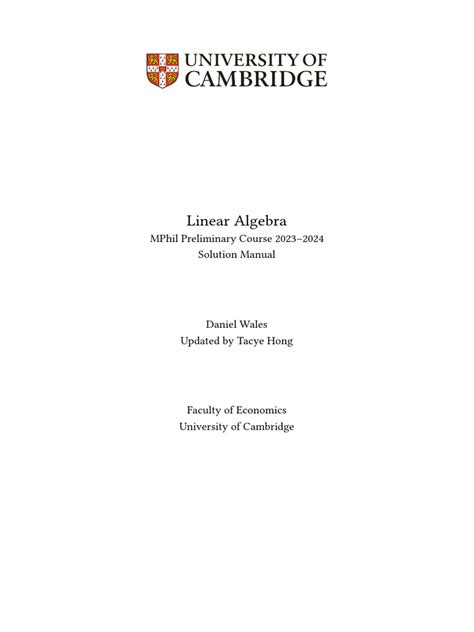 linear algebra exercise solutions pdf