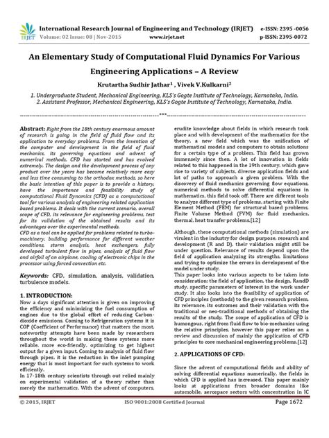 Irjet V2i8252 Pdf Computational Fluid Dynamics Fluid Dynamics