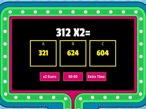 ALGORITMO DE LA MULTIPLICACION Gameshow Quiz