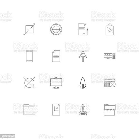 웹 및 텍스트 간단한 선형 아이콘 설정합니다 개요 벡터 아이콘 0명에 대한 스톡 벡터 아트 및 기타 이미지 0명 다이어그램 디자인 Istock