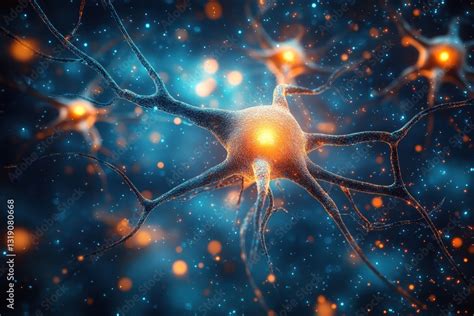 Human Neural Network Including A Close Up Of Several Types Of Neurons Motor Sensory