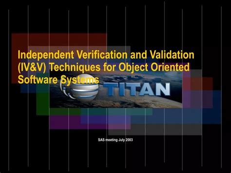 Ppt Independent Verification And Validation Ivandv Techniques For