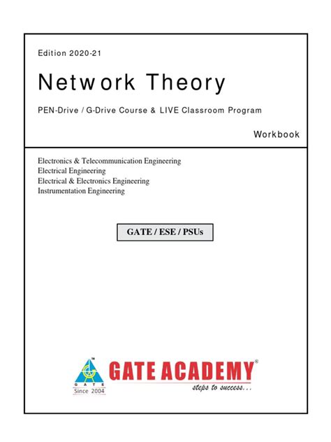 gate academy workbook network pdf electrical network network