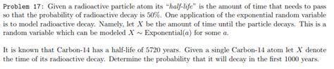 solved problem 17 given a radioactive particle atom its