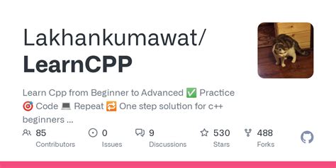GitHub Lakhankumawat LearnCPP Learn Cpp From Beginner To Advanced Practice Code Repeat