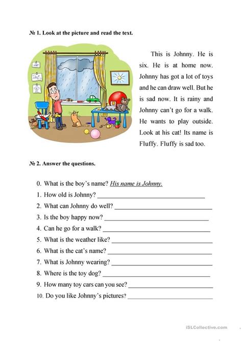 Reading Comprehension Wh Questions Worksheets