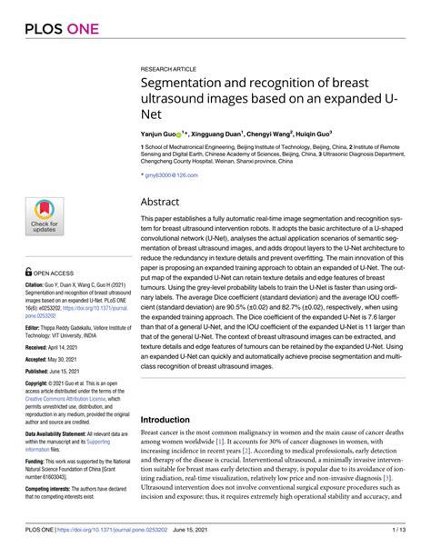 Pdf Segmentation And Recognition Of Breast Ultrasound Images Based On An Expanded U Net