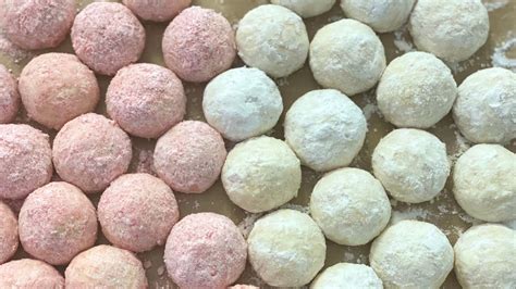 바닐라 딸기 스노우볼 쿠키 슈가볼 만들기 Snowball Cookie Sugarball Cookie Youtube