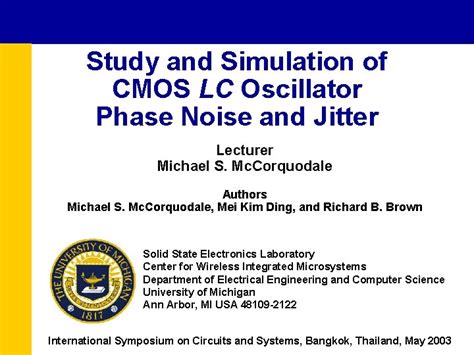 Study And Simulation Of CMOS LC Oscillator Phase