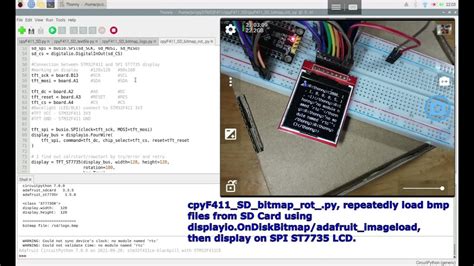 stm32f411 circuitpython 7 read sd card load bitmap and display on