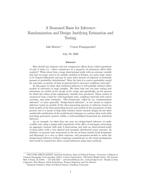 pdf a reasoned basis for inference randomization and design