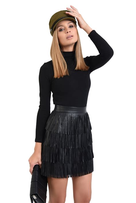 Fusta Mini Cu Franjuri Poema