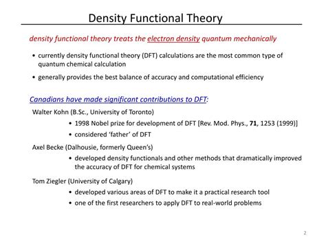 Ppt Chem 938 Density Functional Theory Powerpoint Presentation Free Download Id2575189