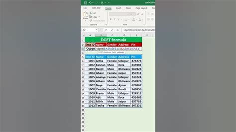 Use Dget Formula In Excel Youtube