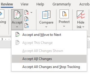 How To Accept Markup Changes In MS Word More Effectively
