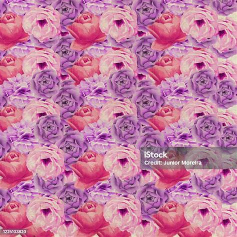 Warnawarni Bunga Pola Ilustrasi Digital Latar Belakang Bunga Dalam Cat