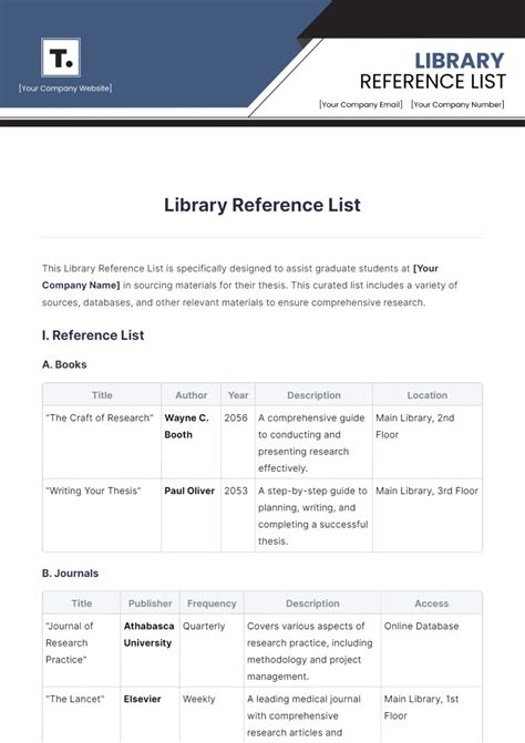 free library reference list template to edit online