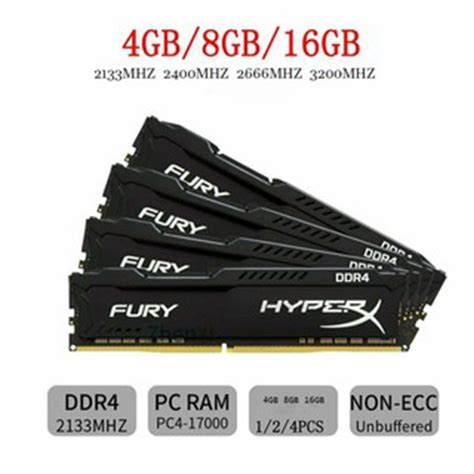 【free Shipping】hyperx Fury Ddr4 Ram 4gb 8gb 16gb Ddr4 2133 2400 2666 3200mhz 1 2v Dimm 288 Pin
