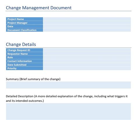 Change Management Template