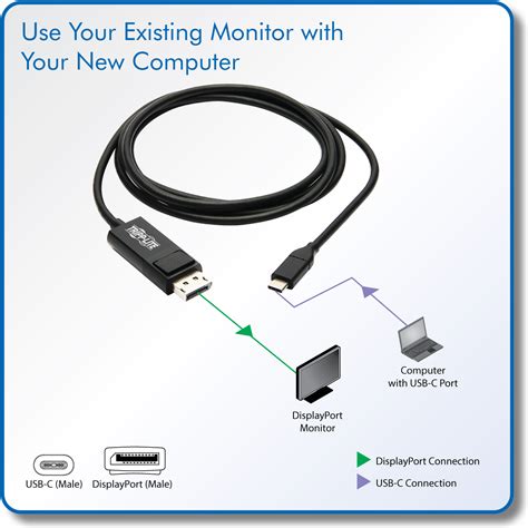 Tripp Lite USB C To DisplayPort Adapter Cable USB Locking K USB C Ft DisplayPort Cable