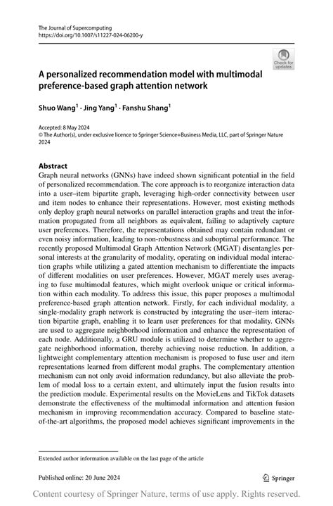 a personalized recommendation model with multimodal preference based