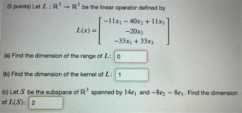 solved 5 points let l r3 r3 be the linear operator