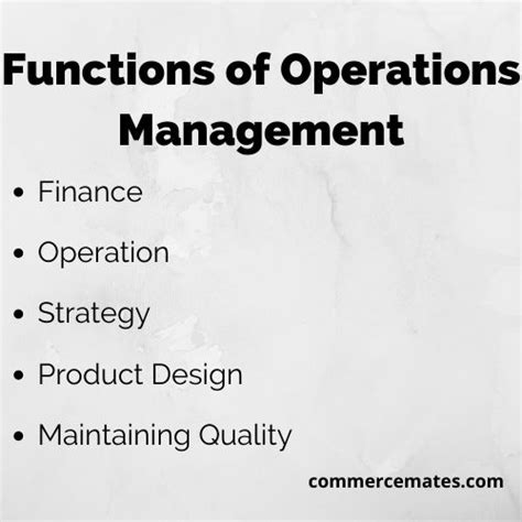 Operations Management Functions Importance Scope Nature Pdf