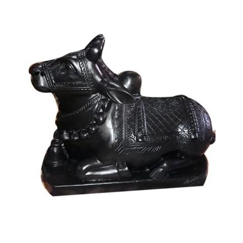 Nandi Statue For Worship Black Marble Home At Piece In Haridwar Id