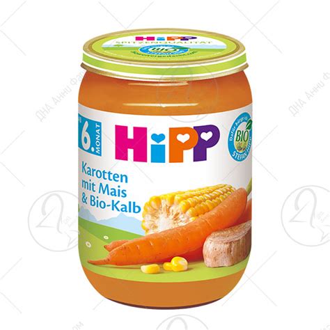 HIPP 6280 МОРКОВ СО ПЧЕНКА И ТЕЛЕШКО каша 190 g - Аптека ДНА Анни Фарм